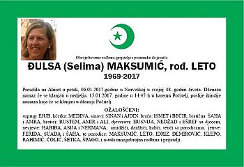 Rahmetli Djulsa Maksumic, osmrtnica – Ljubušaci