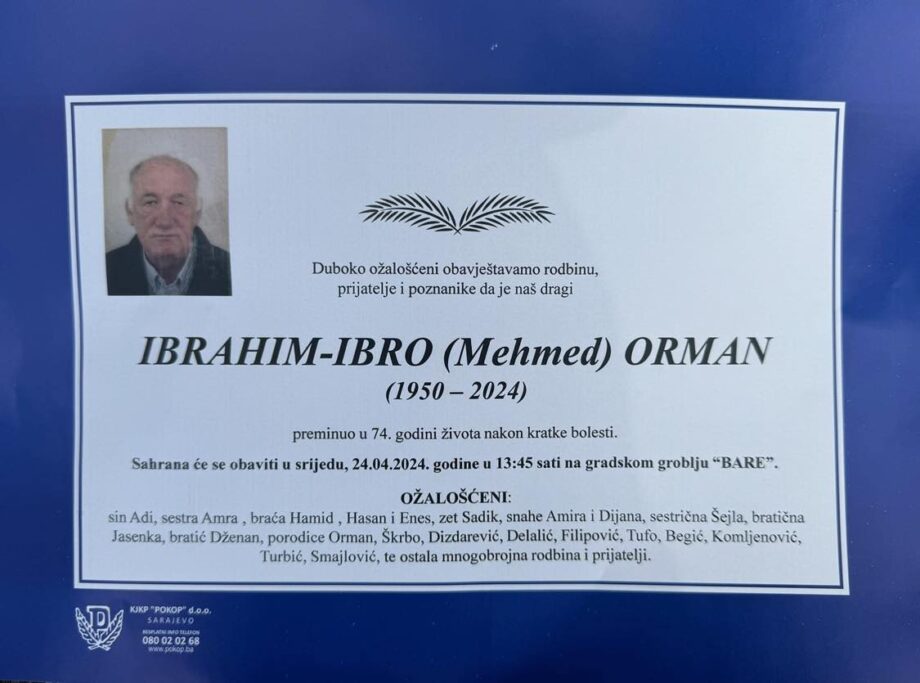 Preminuo Ibrahim Orman – Ljubušaci